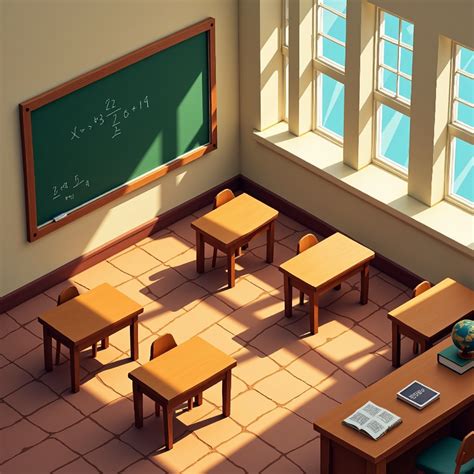 Free Sunlit Classroom Pixels Image Classroom Isometric Pixelart