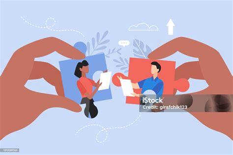 클라이언트 및 개발자 협업 비즈니스 개념 퍼즐 요소를 연결하는 사람들의 현대 벡터 일러스트레이션 퍼즐에 대한 스톡 벡터 아트 및 기타 이미지 Istock