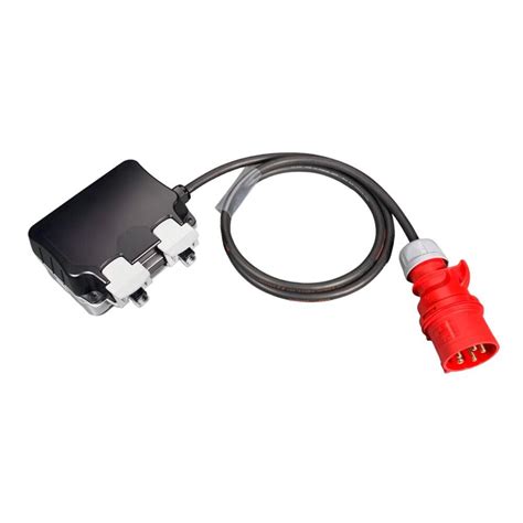 32amp 5 Pin Plug To 13amp Rcd Weatherproof 2 Gang Socket Extension Lead