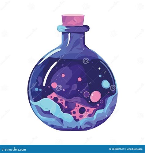 Chemical Flask Icon In Cute Cartoon Style Stock Vector Illustration Of Colors Laboratory
