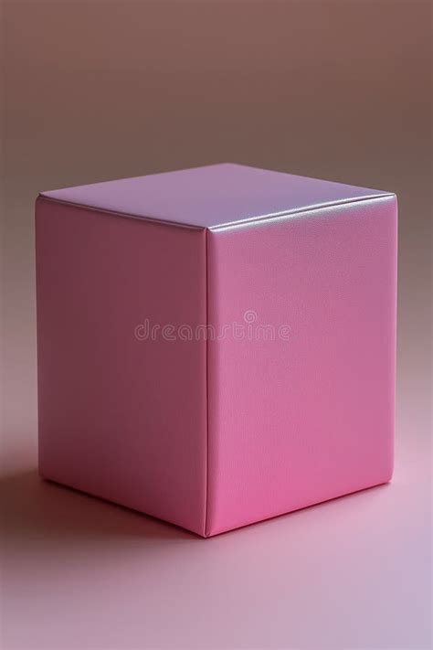 Pink Cube Sitting On Pink Surface Creating Subtle Shadow Stock Illustration Illustration Of