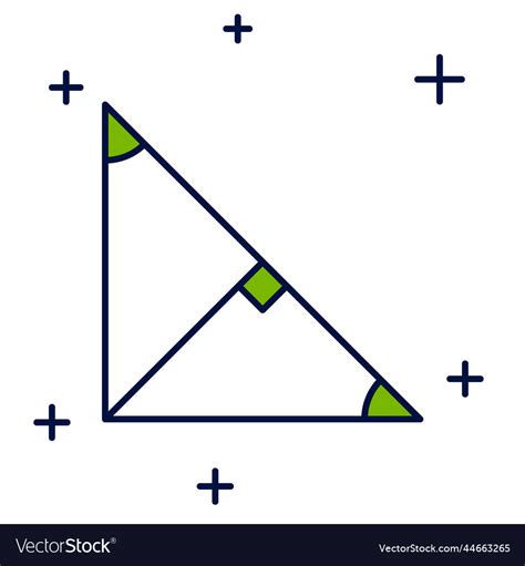Filled Outline Angle Bisector Of A Triangle Icon Vector Image