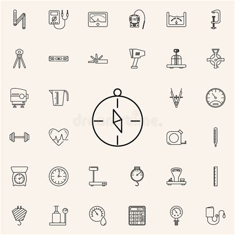 Compass Icon Measuring Instruments Icons Universal Set For Web And Mobile Stock Illustration