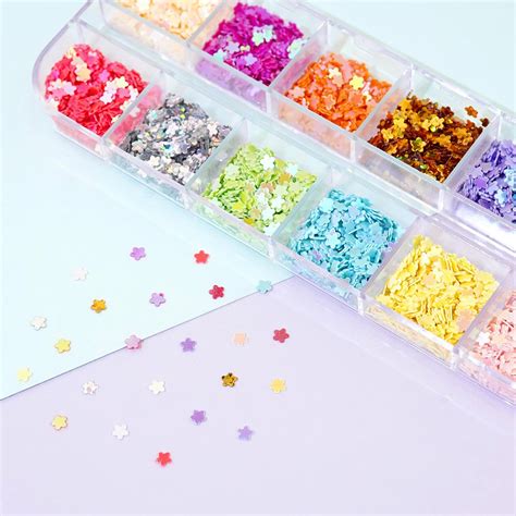 네일스토어 꽃 스팽글 12세트 네일파츠