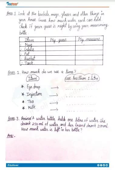 Cbse Class 4 Math Jugs And Mugs Worksheet With Solutions