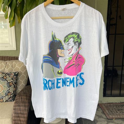 Vintage 1989 Arch Enemies Batman V Joker T Shirt Size… Gem