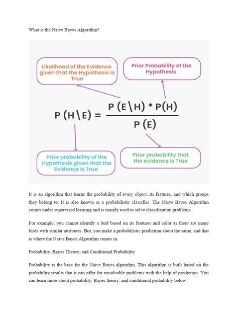 Naive Bayes Algorithm Pdf Statistical Classification Probability Naive Bayes Algorithm Pdf Statistical Classification Probability