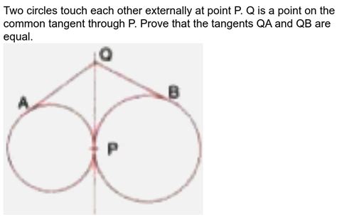 In The Given Figure Two Circles Touch Each Other Externally At Po