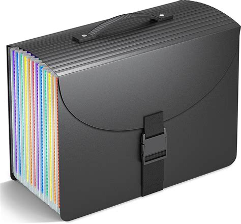 Vanulee File Organiser Box File Folder 13 Pockets Document Organiser Concertina File Expanding