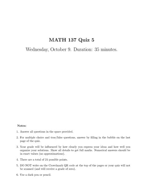 practice quiz 5 137 math 137 quiz 5 wednesday october 9 duration