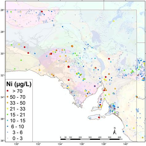 Dissolved Ni Distribution For A Australia B The SA Study Area Download Scientific Diagram