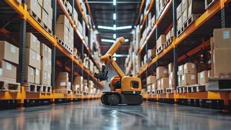 robotic warehouse automation logistics stock illustration
