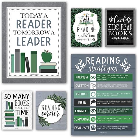 Quinta Leitura Cartazes Para Sala De Aula Biblioteca Decorações