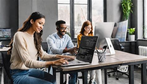 Premium Photo Programmers Working On Software In Office