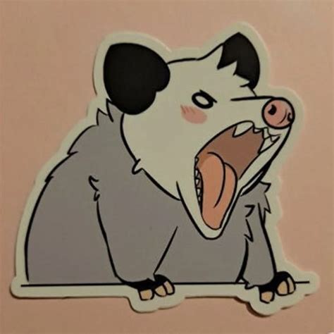 Angry Opossum Sticker Cute Cartoon Art Style
