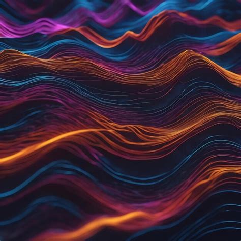 Premium Ai Image 3d Digital Dynamic Wave Flow Digital Structure