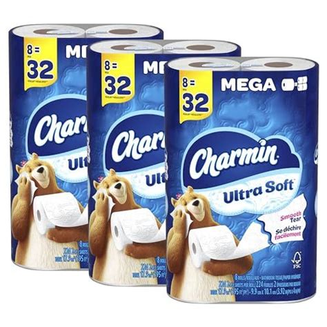 Charmin Toilet Paper Ultra Soft 24 Mega Rolls 96 Regular Rolls 224