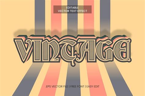 premium vector vintage style vector text effect
