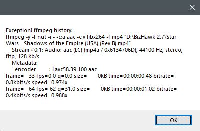 BizHawk FFMPeg Crash On Star Wars N Issue TASEmulators BizHawk GitHub
