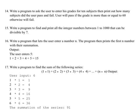 Solved 14 Write A Program To Ask The User To Enter His