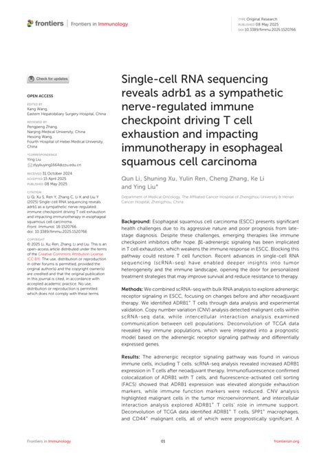 Pdf Single Cell Rna Sequencing Reveals Adrb1 As A Sympathetic Nerve