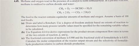 methane and oxygen react in the presence of a