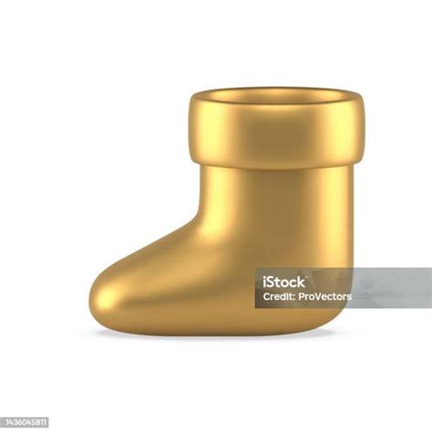 럭셔리 골든 메탈릭 조상 크리스마스 양말 모양 장식 장난감 디자인 3d 템플릿 벡터 3차원 형태에 대한 스톡 벡터 아트 및 기타 이미지 3차원 형태 산타 클로스 0명