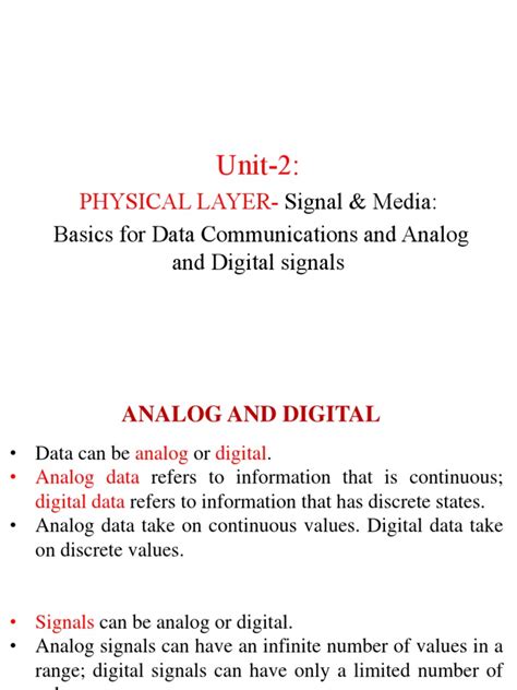 Unit 2 Physical Layer Pdf Bit Rate Bandwidth Signal Processing