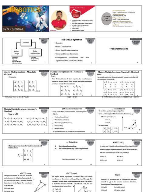 robotics for 2022 gate ese psus by s k mondal pdf rotation