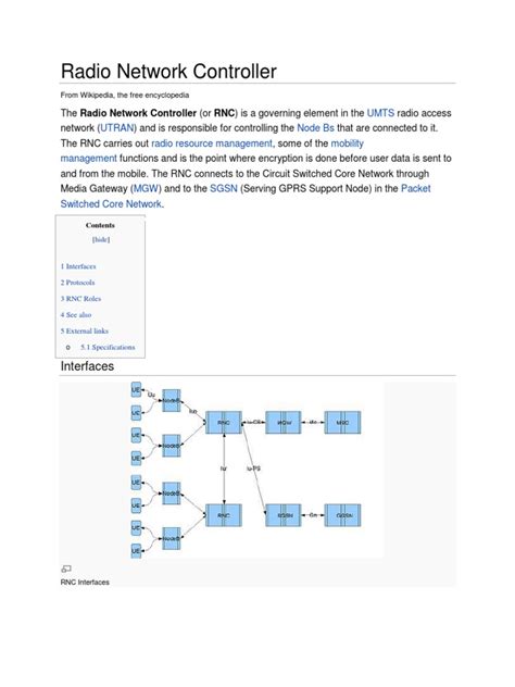Radio Network Controller Pdf Network Architecture Computer Standards