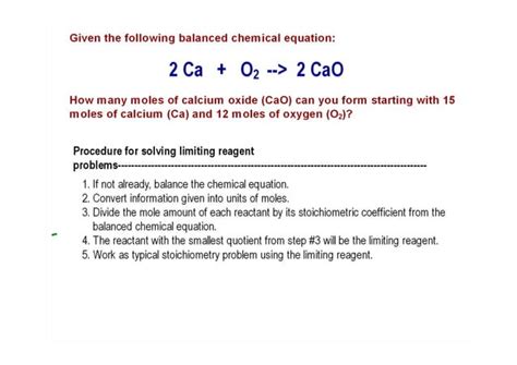 Limiting Reactants Ppt