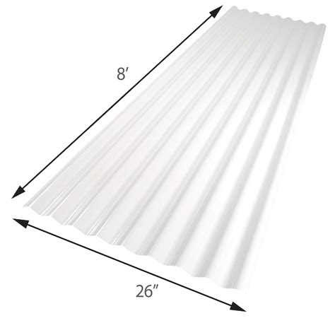 Sun N Rain 2 16 Ft X 8 Ft Corrugated White Pvc Plastic Roof Panel In