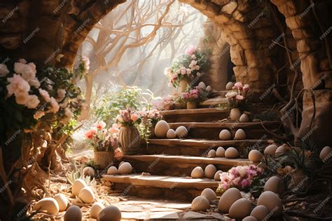 Premium Photo Photo Of Empty Tomb Inspired Garden Display With A