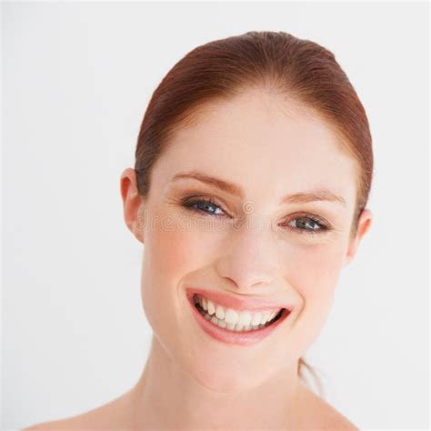 Happy Beauty And Portrait Of Ginger Woman In Studio For Cosmetics Wellness And Facial On White