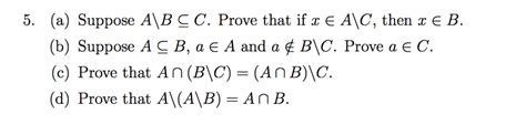 solved suppose a b c prove that if x elementof a c then x