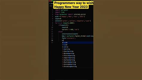 Love Coding ️ ️ Happy New Year 2023 Status Using Python Shorts Coding Programming Youtube