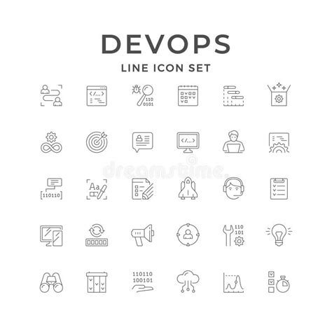 设置devops行图标 向量例证 插画 包括有 界面 生成 工程师 运算 更正 开发员 图标 260780178