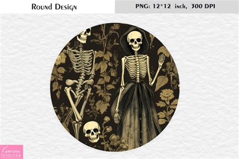 Vintage Skeleton Halloween Card Spooky Round 2806891