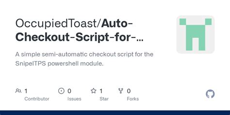 Github Occupiedtoastauto Checkout Script For Snipeitps A Simple Semi Automatic Checkout