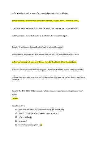 JDBC Questions With Ans Pdf