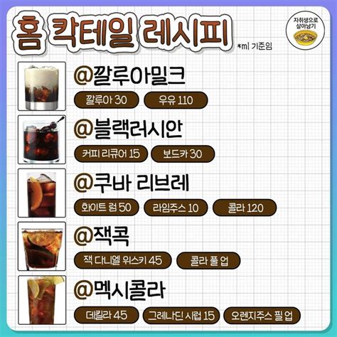 찐으로 쉬운 홈칵테일 레시피 30개 지식사이트 Cocktail Recipes Cooking Food