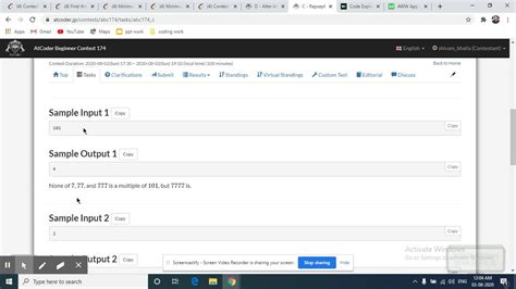 Repsept Atcoder Beginner Contest 174 Atcoder Youtube