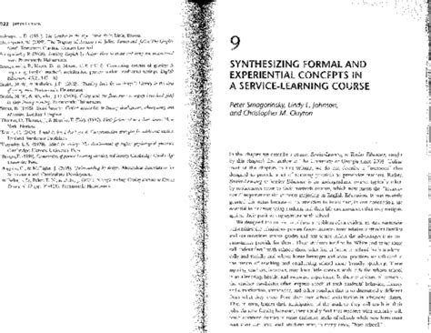 Pdf Synthesizing Formal And Experiential Concepts In A Service