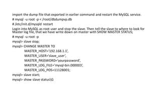 MySQL Database Replication PPT