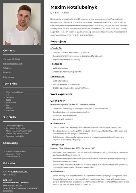maxim kotsiubeinyk on linkedin my resume looking for a qa engineer position where i can use my