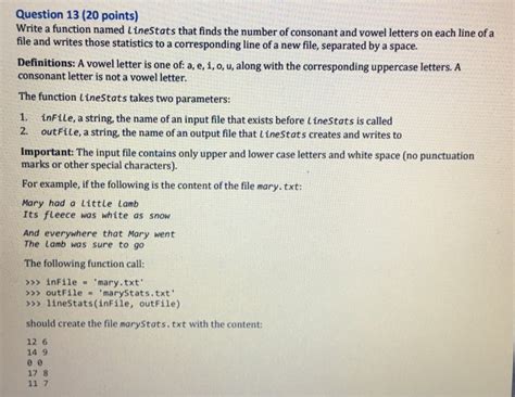 Solved Question 13 20 Points Write A Function Named