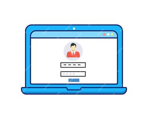 Premium Vector Laptop With Login And Password Form Page On Screen