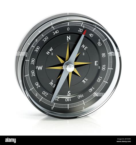 Vintage Analogue Navigational Compass Isolated On White Background 3d