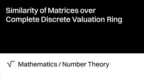 Similarity Of Matrices Over Complete Discrete Valuation Ring
