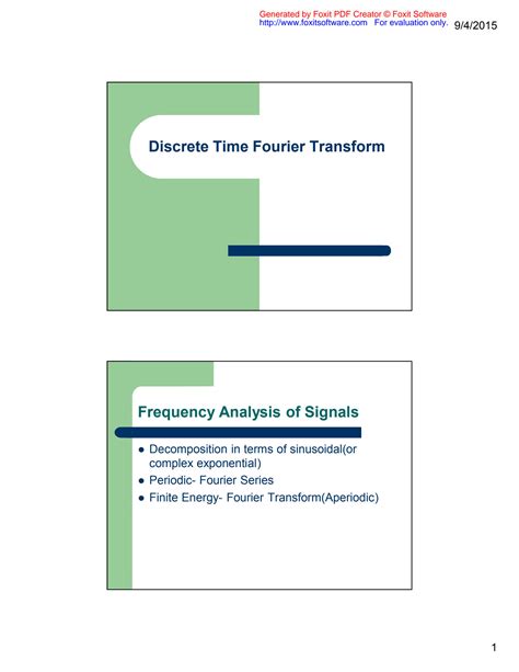 SOLUTION Discrete Time Fourier Transform Dtft Studypool